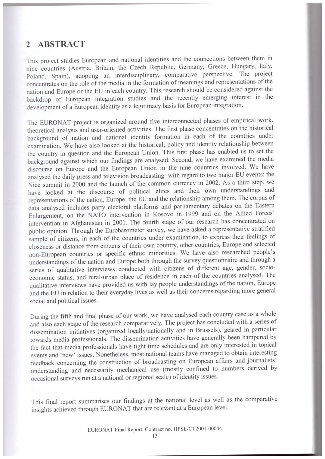 Representations of Europe and the Nation in Current and Prospective ...